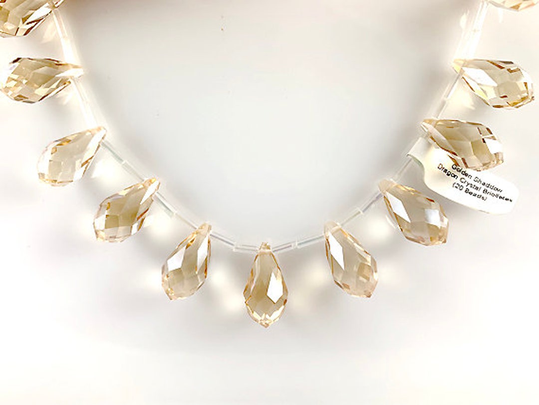 19mm Faceted Dragon Crystal Golden Shadow Briollete Bead Strand 20 ...