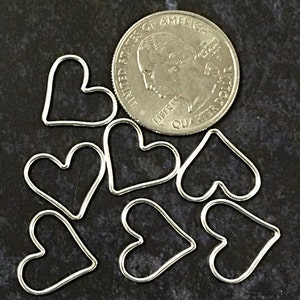 1pc 15.5mm Sterling Silver Heart Charm , Open Heart Link Connector, 19 ...