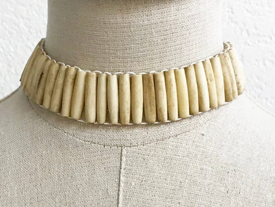 Bone Hairpipe Choker Genuine Natural Bone Hairpipe, 1" Hairpipe, 13 ...
