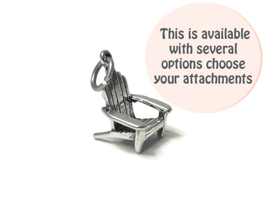 Adirondack Chair Charm Sterling Silver 17mm, Silver Chair Charms, Sterling Silver Charms ...