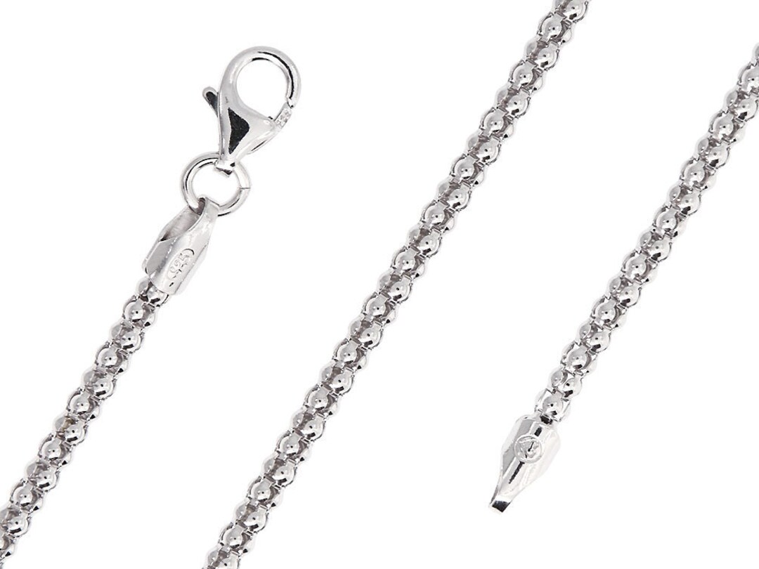 Popcorn Chain 1.7mm Thick .925 Sterling Silver, 925 Sterling Silver ...