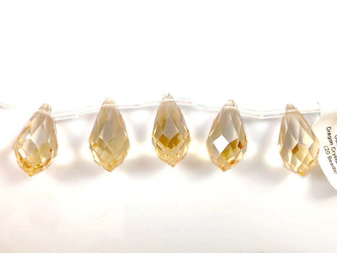 19mm Faceted Dragon Crystal Golden Shadow Briollete Bead Strand 20 ...