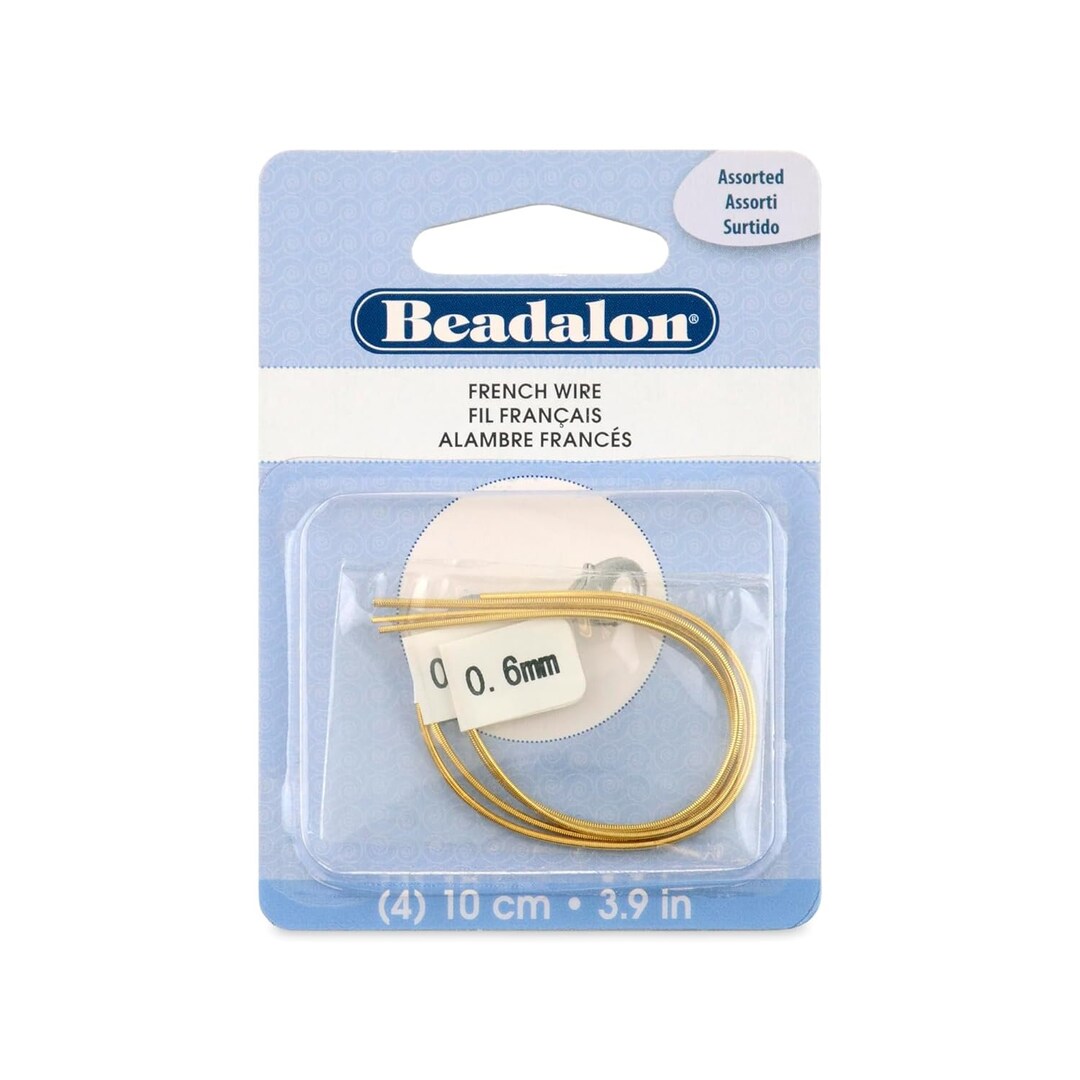 Beadalon French Wire Gold Finish Assorted 3.9 Inches Each. 0.60 Mm ...