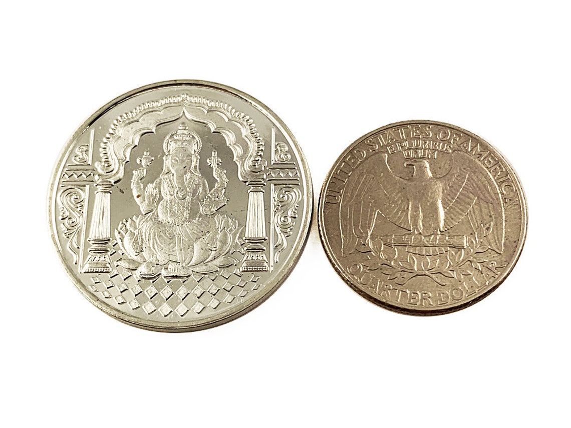 Ganesh Coin 10 Gm Pure 999 Silver Coin Hallmarked 999 Silver Ganesh Om ...