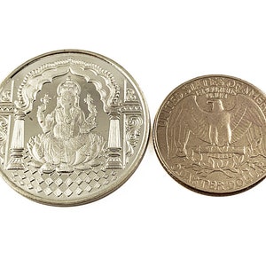 Ganesh Coin 10 Gm Pure 999 Silver Coin Hallmarked 999 Silver Ganesh Om ...
