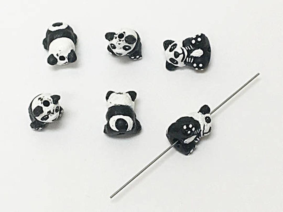 Tiny Panda Beads Animal Beads Peruvian Beads Ceramic - Etsy