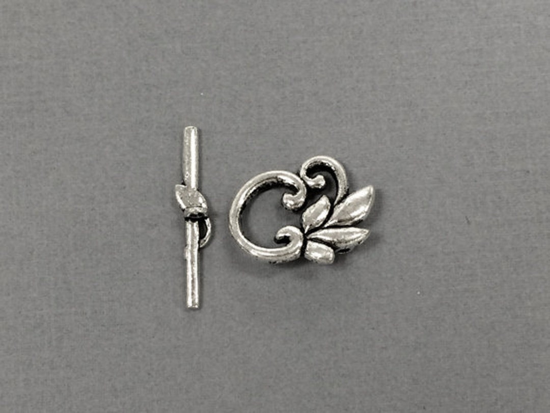 5 Sets Toggle Clasp Leaf Shape Pewter Antique Silver BULK Wholesale ...