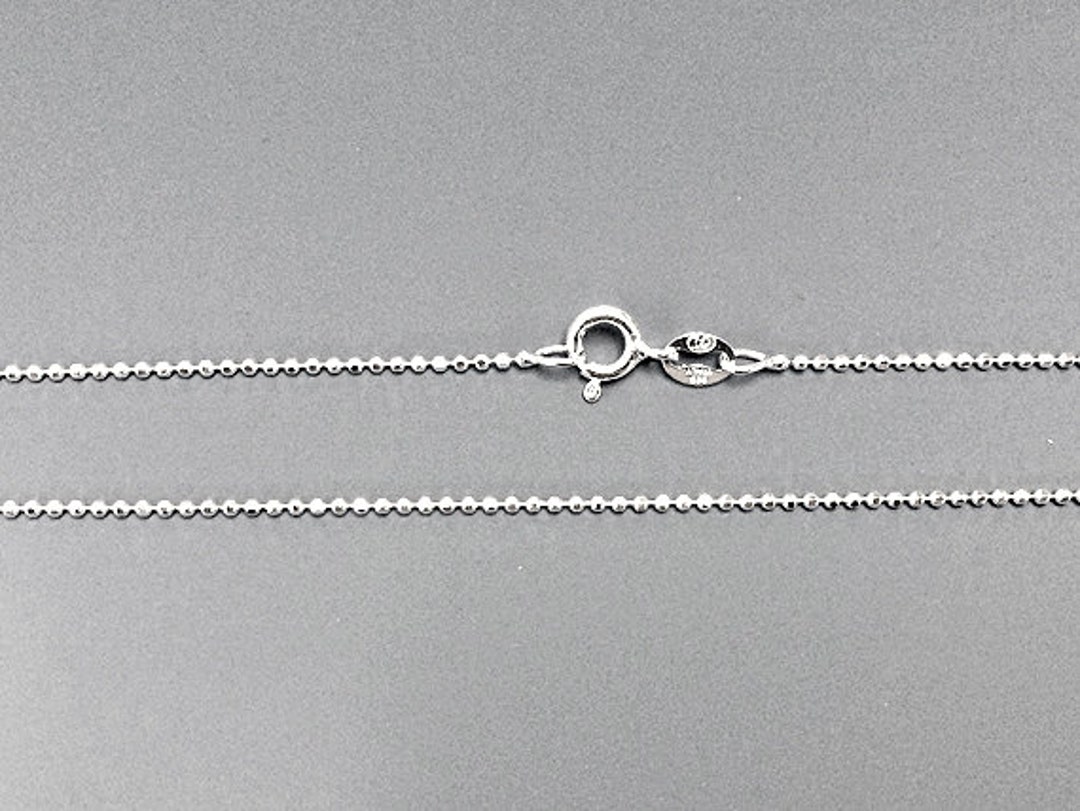 10 Pc Bulk 925 Solid Sterling Silver 1.2mm Diamond Cut Bead Ball Chain ...