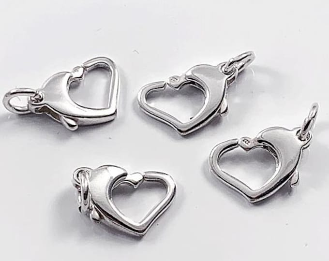 1pc Medium Heart Screw Clasp, Screw Clasp Heart, Interlocking Clasp ...