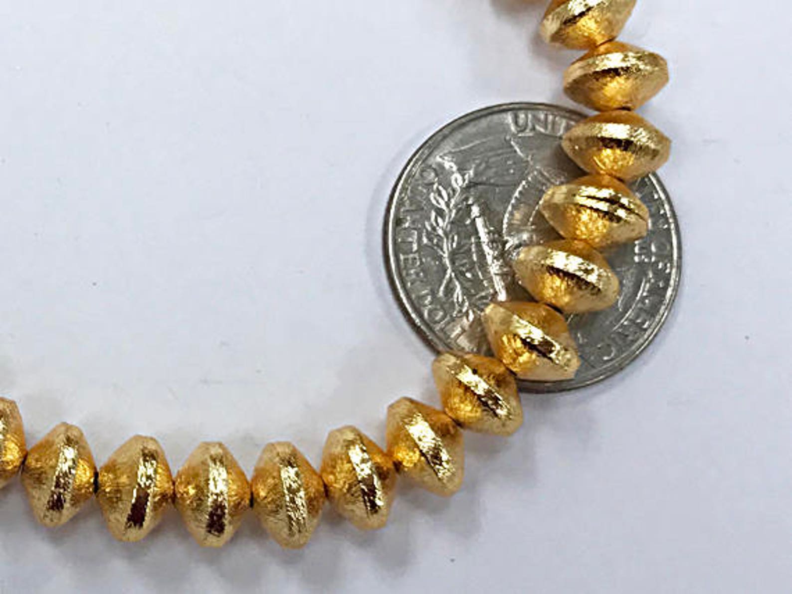 8mm Rondelles Brushed Gold 8mm X 6mm 35 Beads Anti Tarnish - Etsy