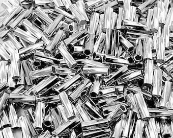 Sterling Silver Liquid Silver Tube Beads 1x6mm Smooth Seamless Tubes, 0 ...