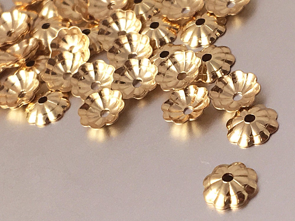 25 5mm Gold-filled Beadcaps 14k Gold-filled Findings 5mm - Etsy