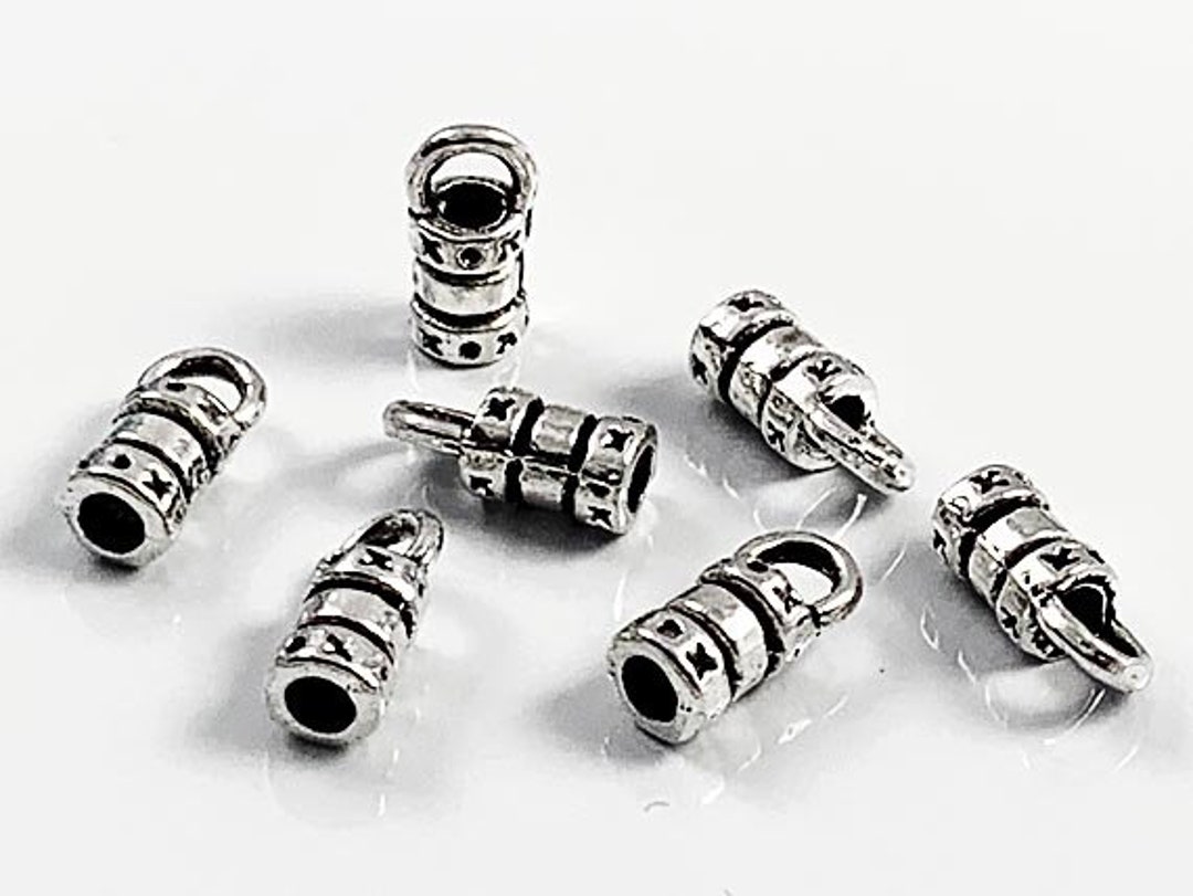 50 Pcs Pewter Crimp End Caps, 10mm X 4.3mm, 2.3mm Hole, Lead-free ...
