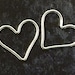 1pc 15.5mm Sterling Silver Heart Charm , Open Heart Link Connector, 19 ...