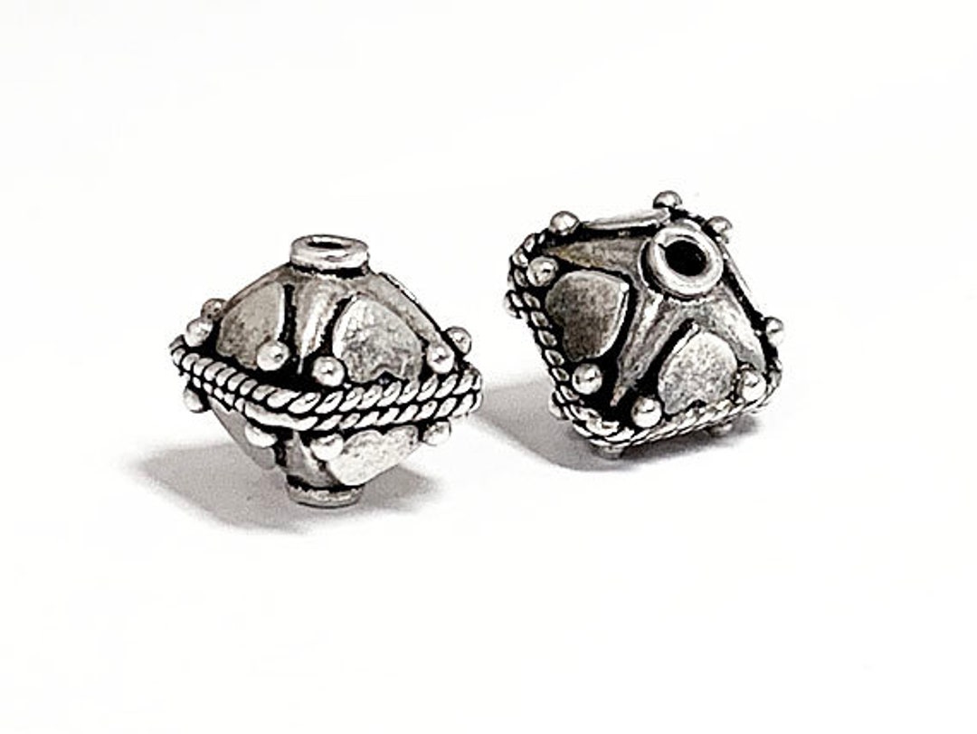 Bali Silver Beads Antiqued, Bali Style Silver Beads 10mm, 1.5mm Hole ...