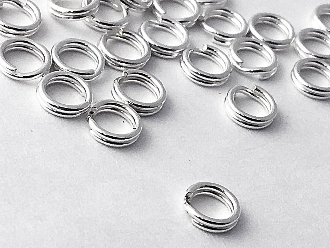 10 Pcs 5mm Sterling Silver Split Rings, Round Heavy Duty Stronger Heavy Duty Split Ring, Stamped ...