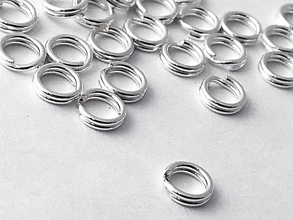 10 Pcs 5mm Sterling Silver Split Rings, Round Heavy Duty Stronger Heavy ...
