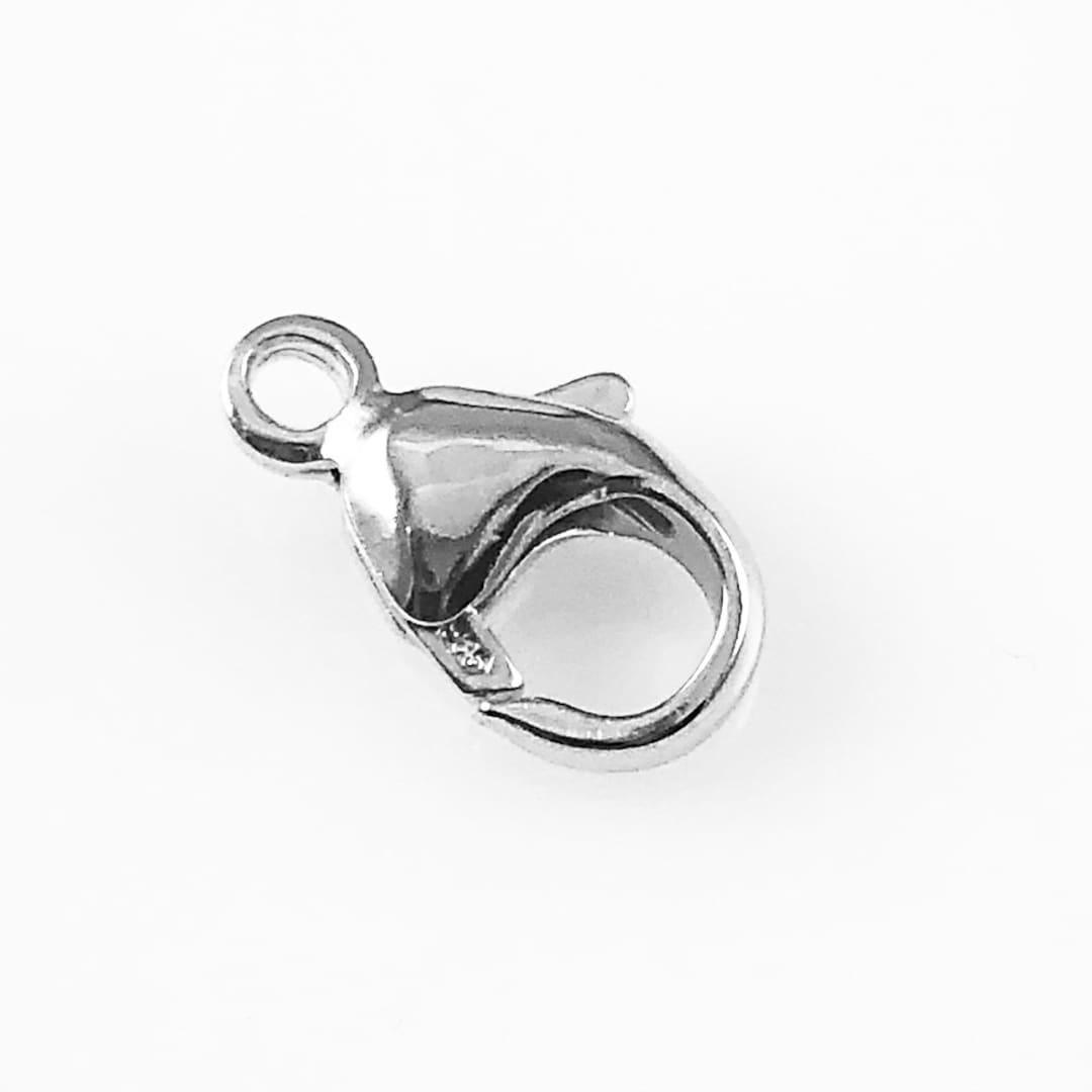 14K Solid White Gold Lobster Clasp 11mm, Made in USA 14K91W - Etsy