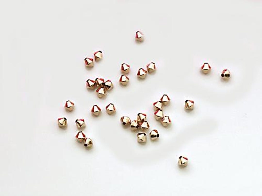 3mm Gold Filled Bicone Beads, High Polish 0.9mm Hole Size, 3mm X 3.2mm ...