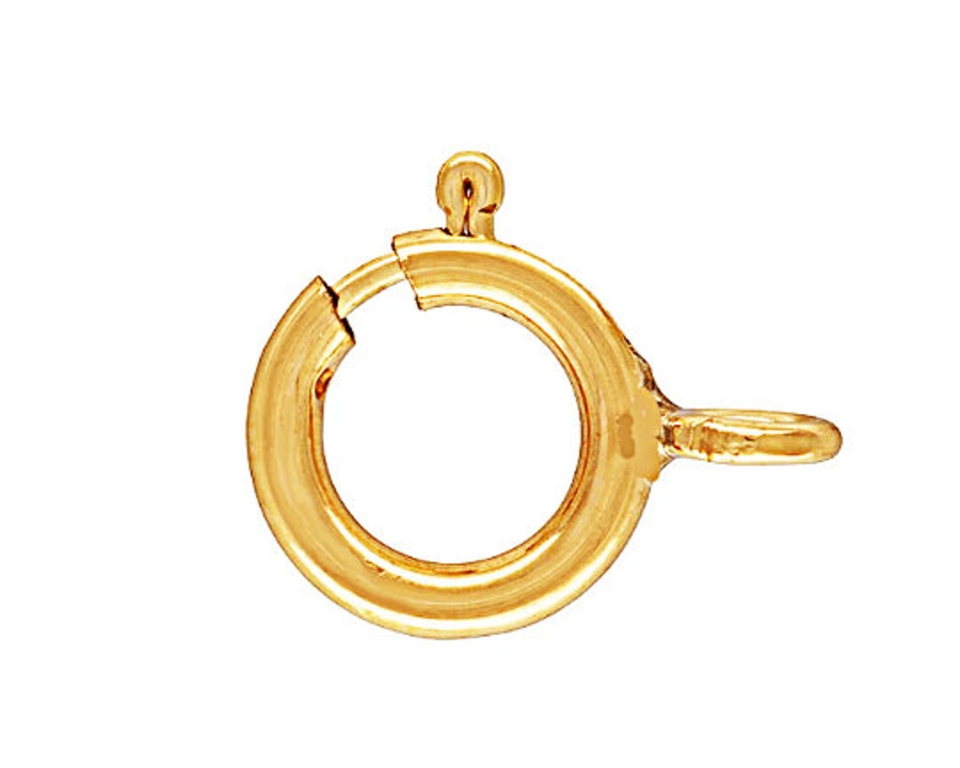 6mm 14K Gold Spring Ring Clasp, 14K Gold Clasp 6mm, 14K Spring Ring ...