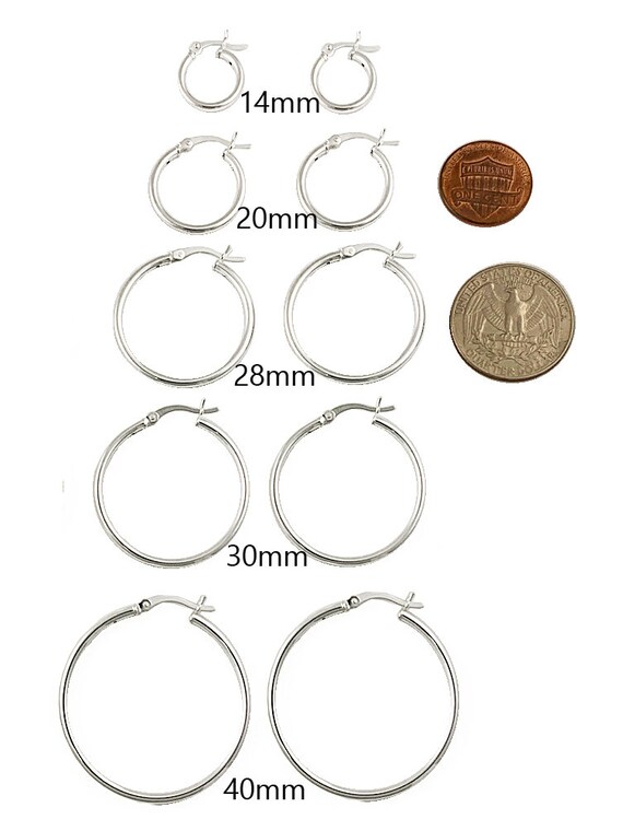 30mm Silver Hoops 925 Sterling Silver 2mm x 30mm Hoop Earrings with Click Quantity discounts Sold in pairs 2 Pcs Silver Hoop Earrings Etsy