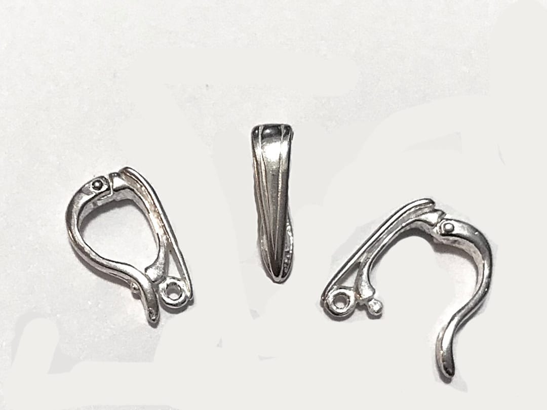 Snap on Bails, Clip on Pendant Bail, Sterling Silver, Snap on Bail ...