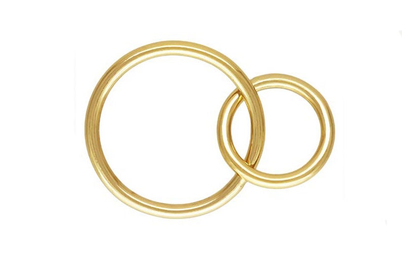 Gold Interlocking Rings, 14K Gold Filled, DIY Intertwined Necklace ...