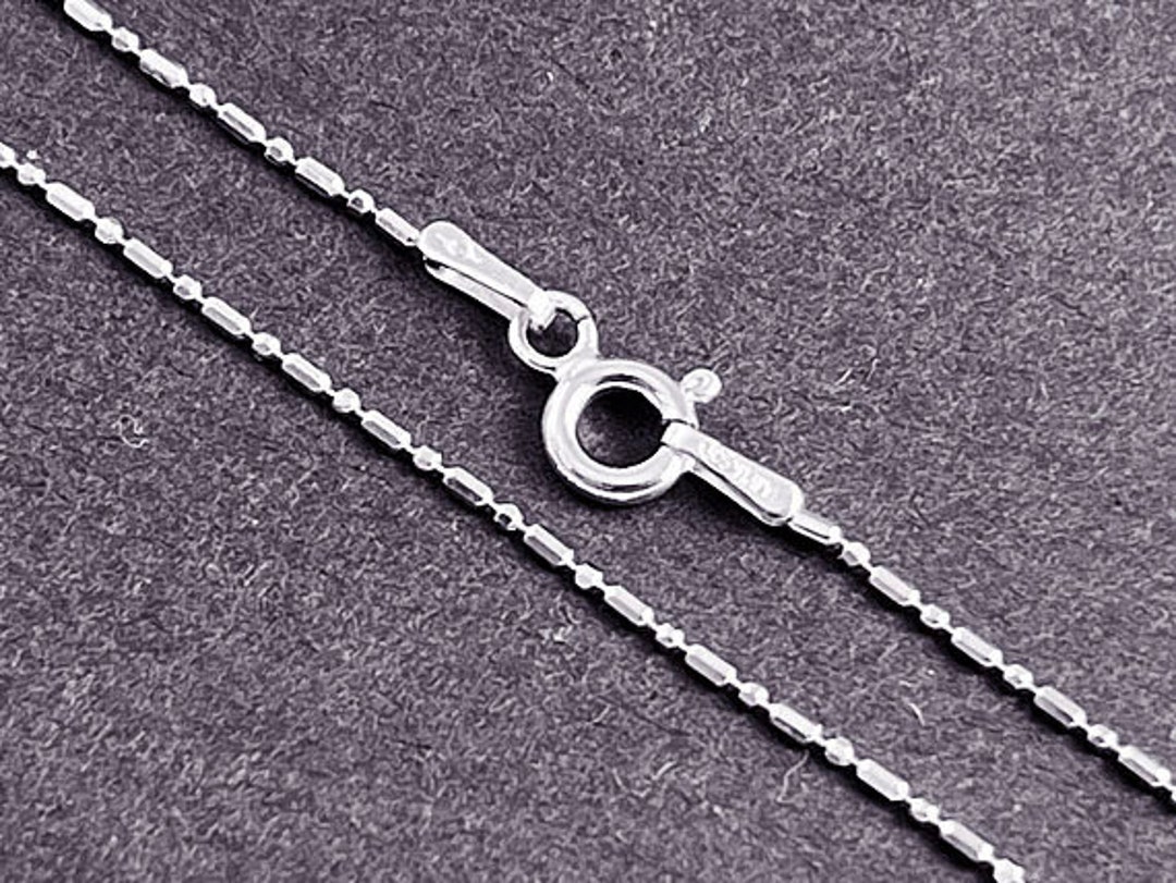 16", 18", 20" Rhodium Plated 925 Sterling Silver Chain Necklace 1mm ...