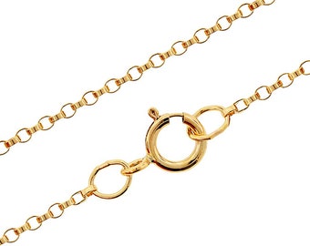 14K Gold Filled Rolo Chain Necklace 1.1mm 16 18 20 Inches With Spring ...