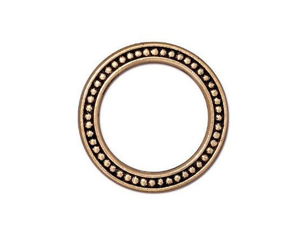5 Pc Beaded Ring Link Connector 25mm Antique Gold Tierracast Link ...