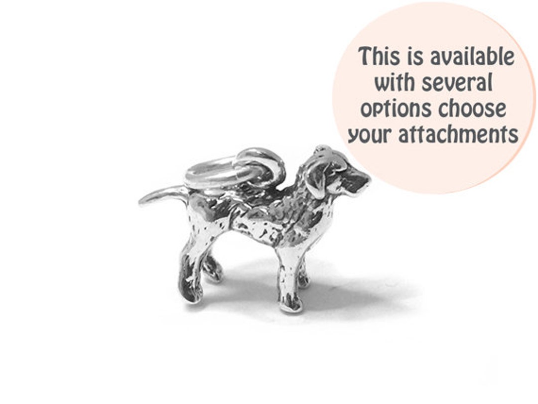 Labrador Charm Sterling Silver 12mm, Retriever Charms, Sterling Silver ...