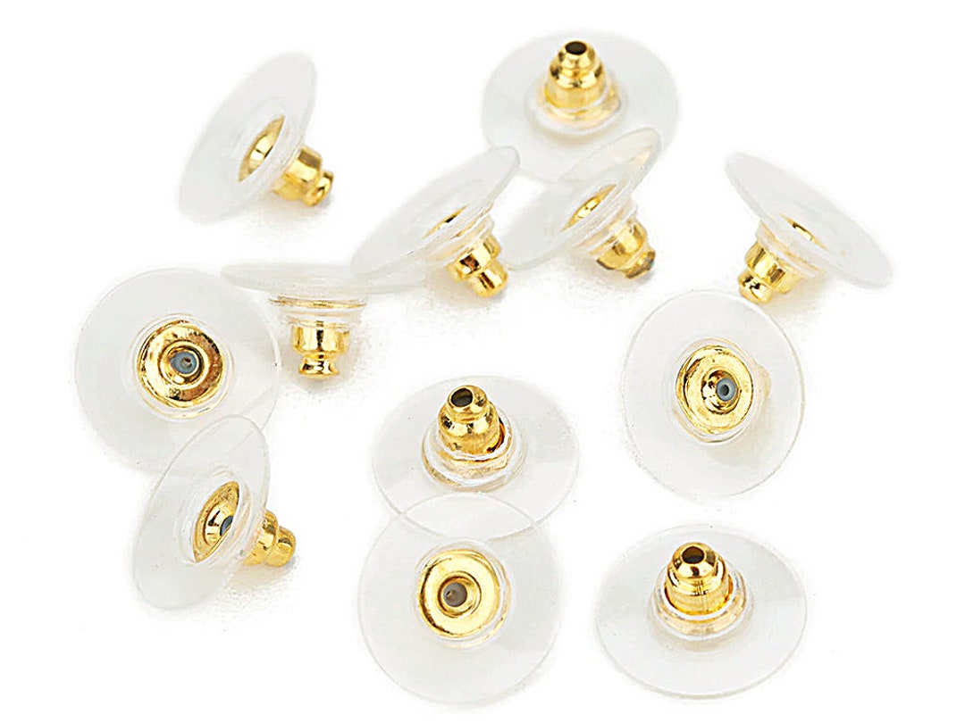 100pc Clear Silicone Plastic Comfort Clutch Earring Backs Earring Nuts ...