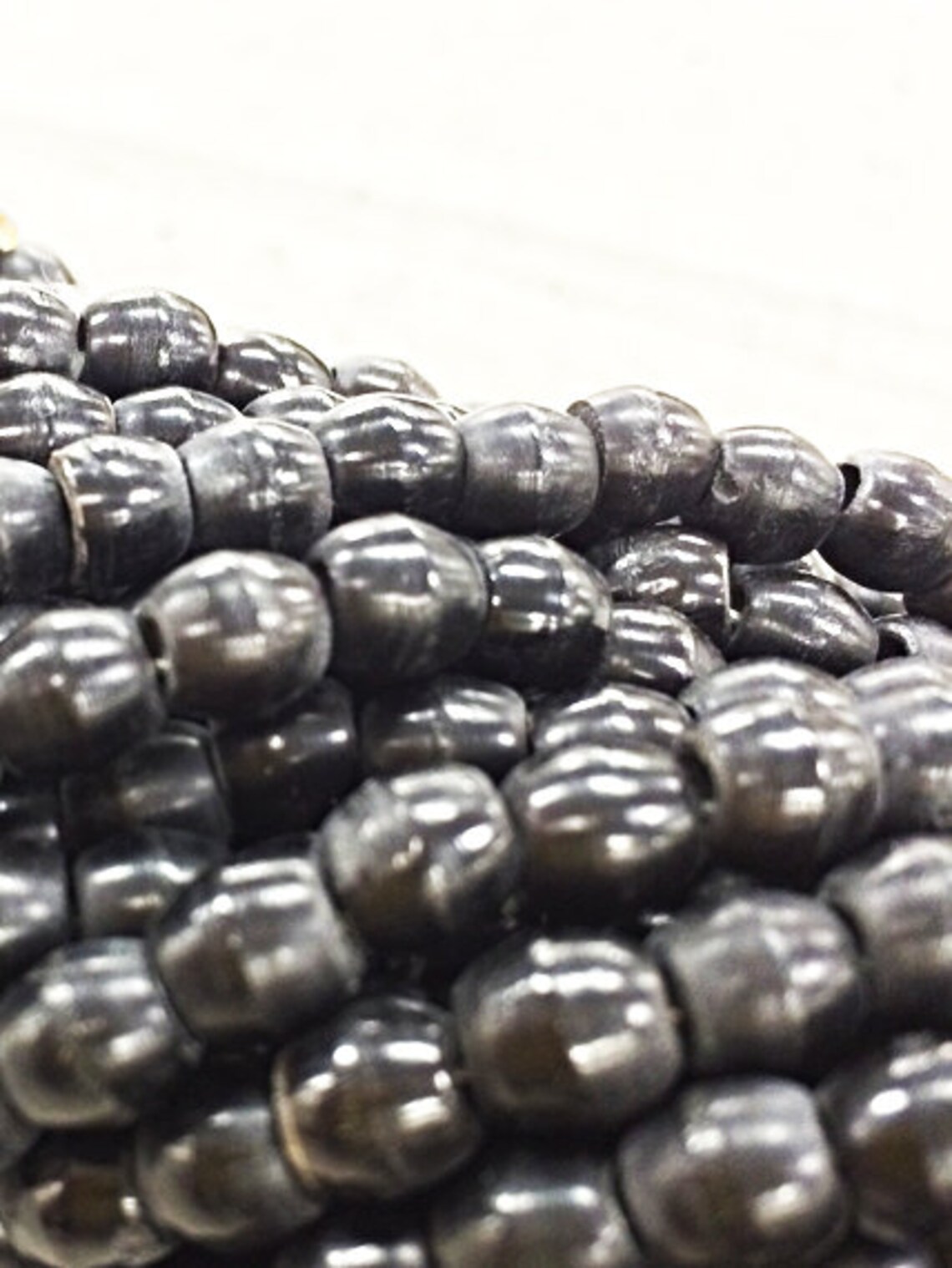 100pc Carved Horn Oval Beads Black Horn Spacer Bead Strands | Etsy