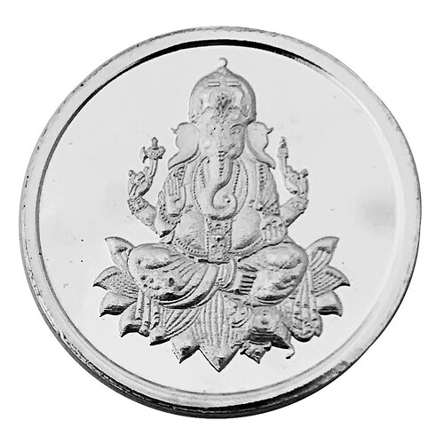 Ganesh Coin 5gm Pure 999 Silver Coin Hallmarked 999 Silver - Etsy