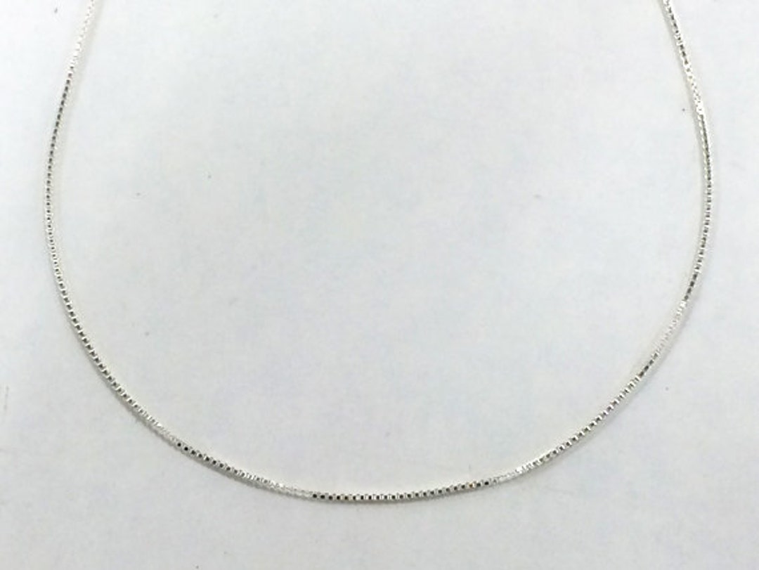 16 Inch 925 Sterling Silver 0.9 Mm Box Chain Necklace. Stamped 925 ...
