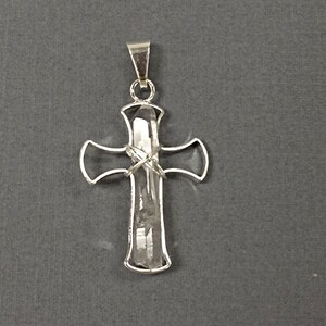 Crystal Quartz Cross With Silver Bezels - Handmade Cross Religious ...