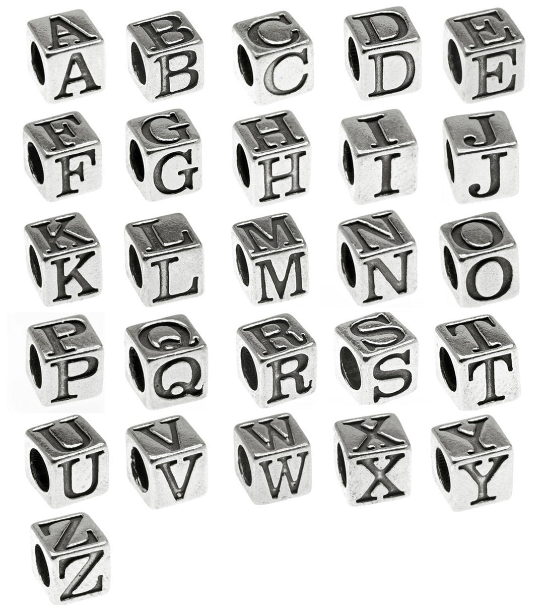 Choose Your Letters, Greek Letters, Numerals Sterling Silver Cubes, 7mm ...