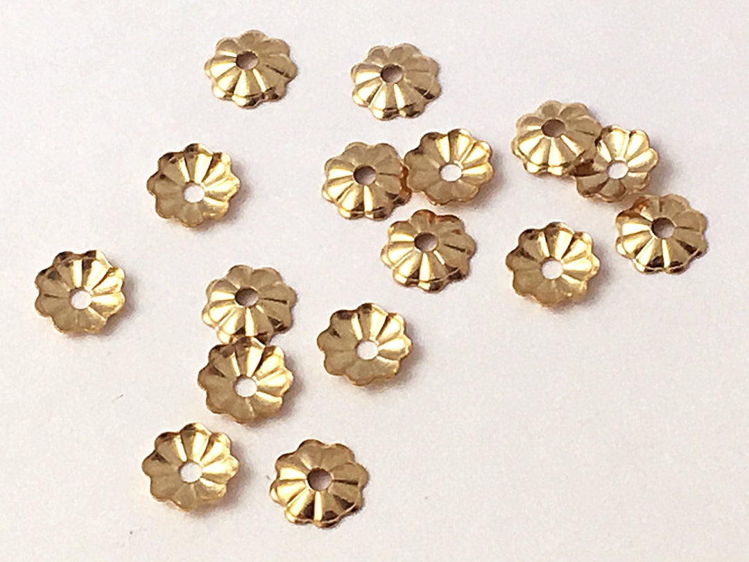 14K Gold Filled Bead Caps 3, 4, 5mm Flower Gold-filled Beadcaps, 14k ...