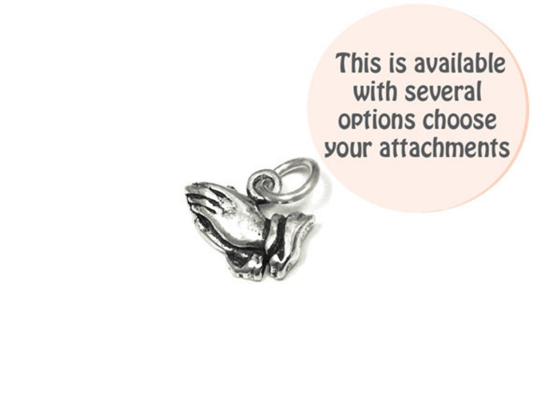 Praying Hands Charm Sterling Silver 9mm, Silver Religious Charms ...