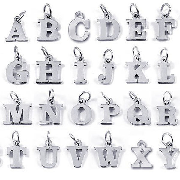 Sterling Silver Letters Charms - Etsy