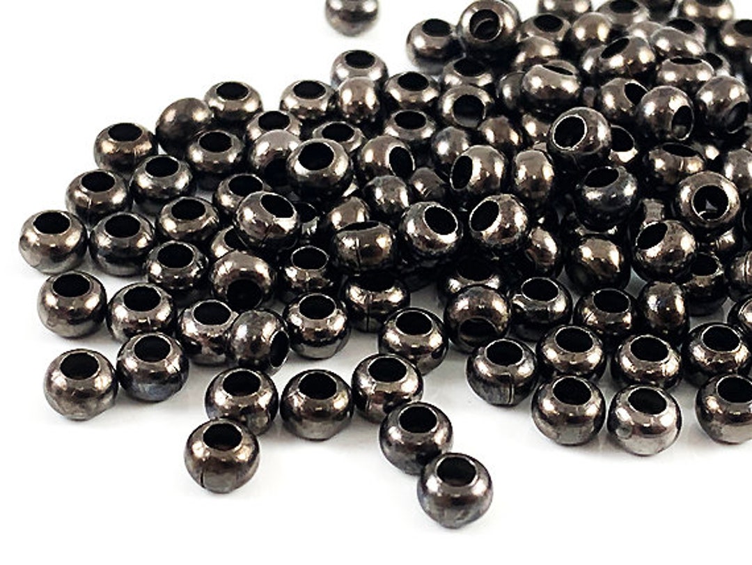 6/0 Gunmetal Seed Beads Approx. 27 Grams, 6/0 Metal Seed Beads 27 Gm ...