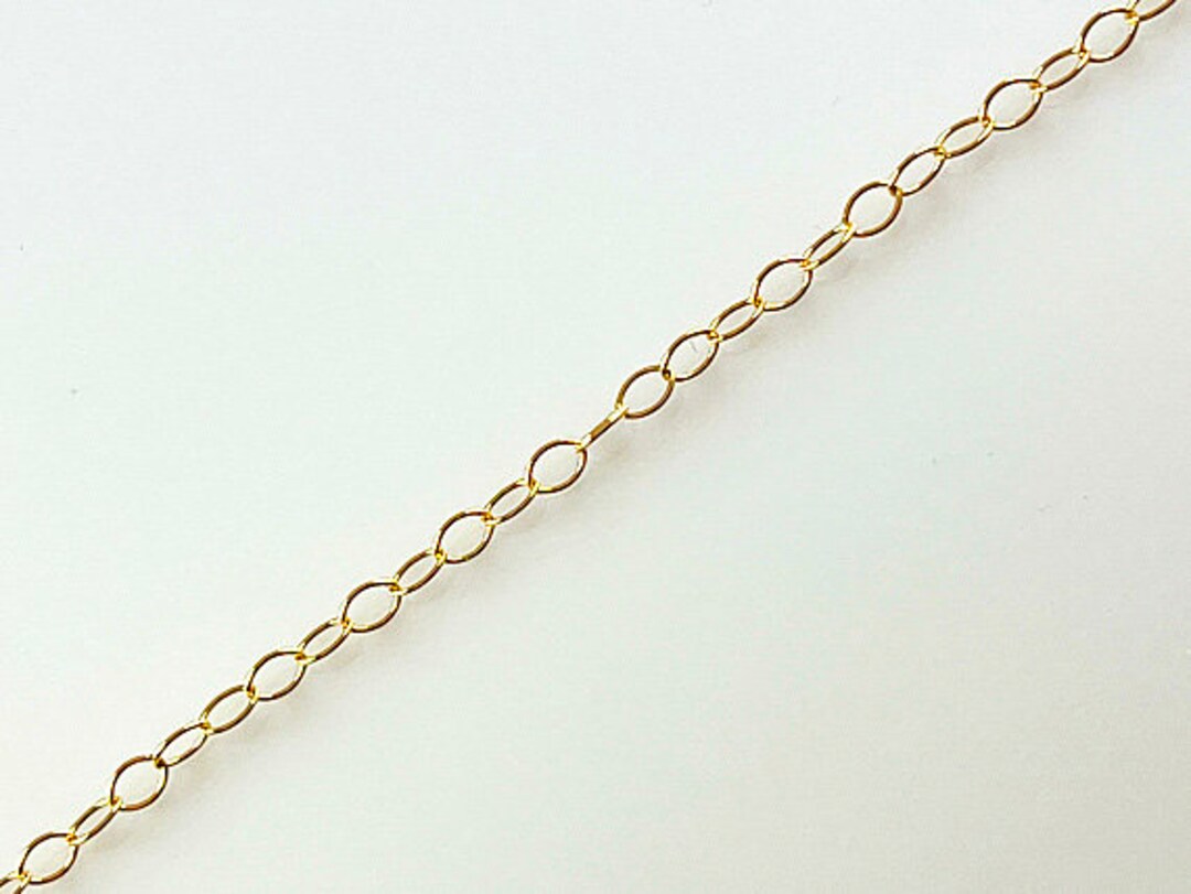 14K Gold Fill Flat Cable Chain 3x2mm, Gold Chain by Foot, Oval Link ...