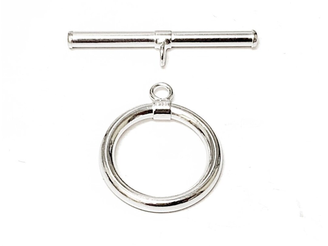 1 Set Toggle Clasps Round .925 Sterling Silver Toggle Clasps 15mm 925 ...