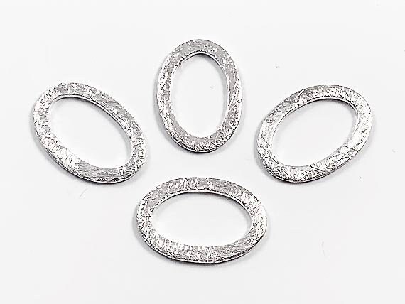 4 Brushed Silver Loop Satin Silver Connector Sterling Silver - Etsy