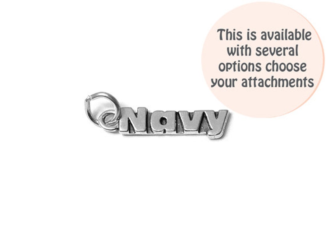 Navy Charm Sterling Silver 23mm, Silver Military Charms, Sterling ...