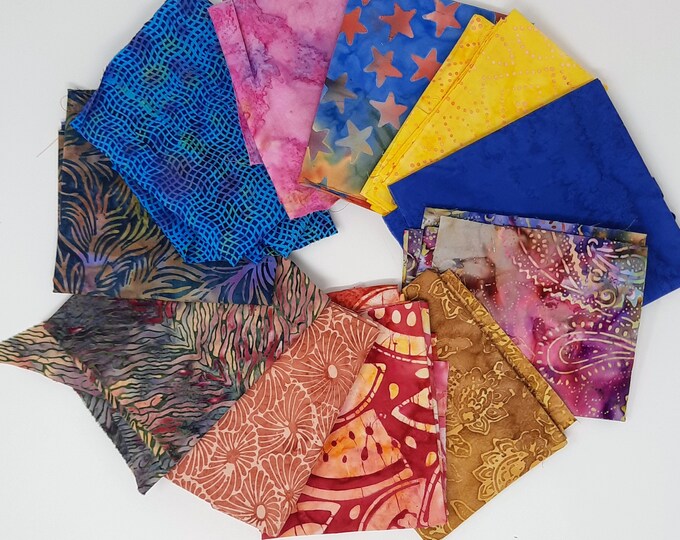 Assorted Batik Scrap Pack of Quality Cotton Fabrics - Half Pound+ of ...