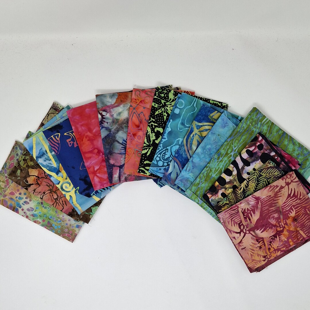 Assorted Batik Scrap Pack of Quality Cotton Fabrics - Tropical Style ...