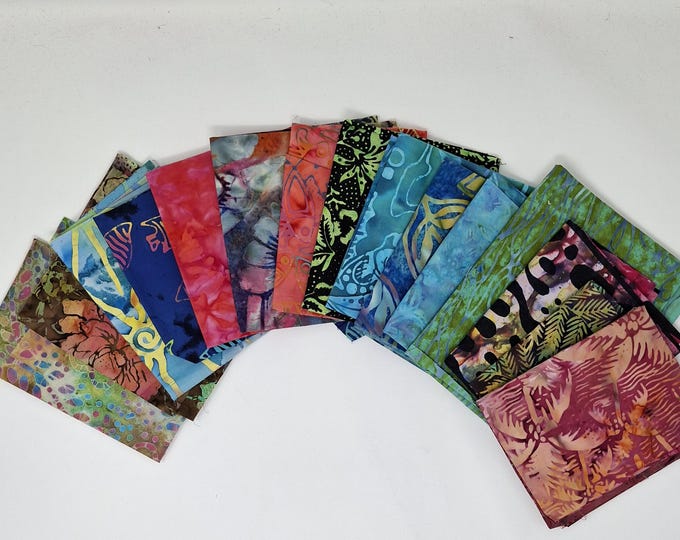 Assorted Batik Scrap Pack of Quality Cotton Fabrics - Tropical Style ...