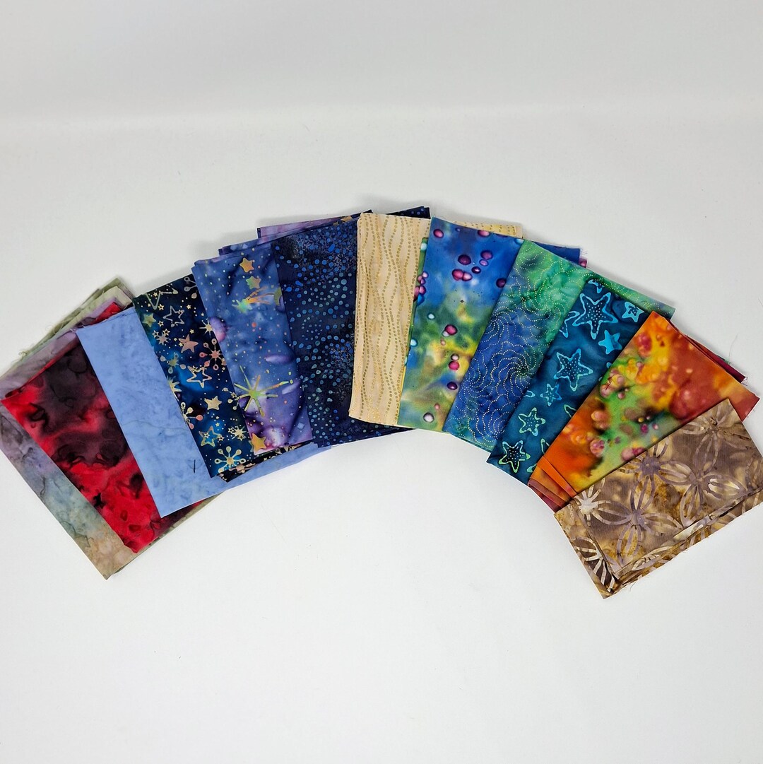 Assorted Batik Scrap Pack of Quality Cotton Fabrics - Half Pound+ of ...