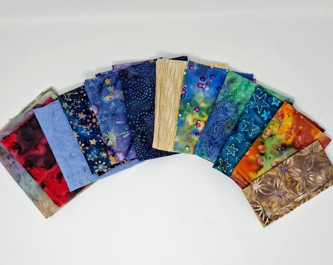 Assorted Batik Scrap Pack of Quality Cotton Fabrics - Half Pound+ of ...
